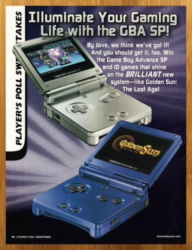 2003 GBA Game Boy Advance SP Console Print Ad/Poster Golden Sun The ...