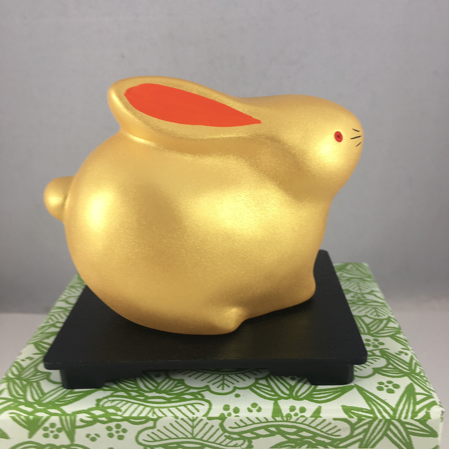 ETO 2023 Zodiac Japanese Gold Lucky Rabbit Ornament Figure Stand Rich ...