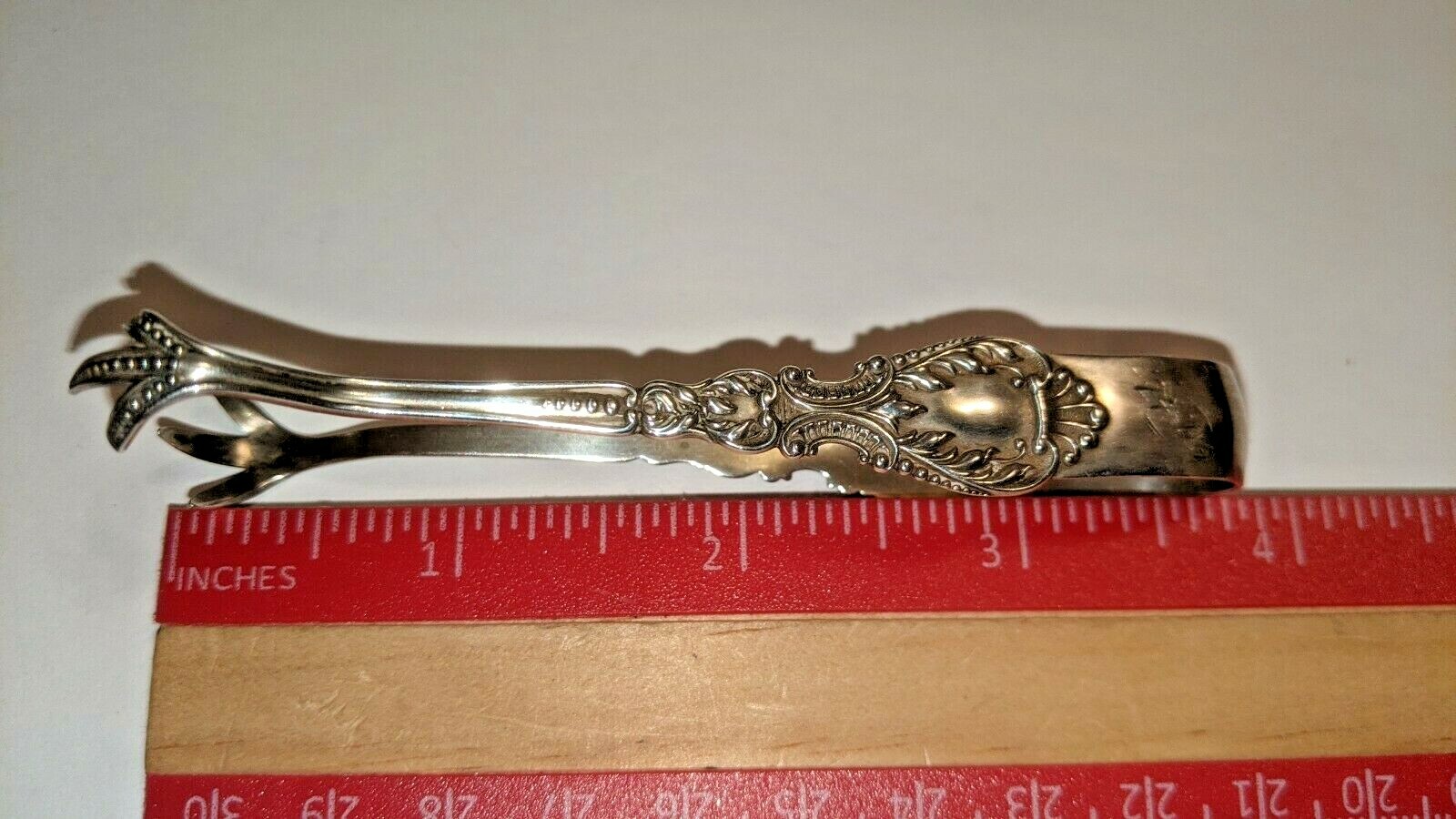ANTIQUE FLOWER DESIGN CLAW TONGS STERLING SILVER HALLMARKED SIGNED | eBay