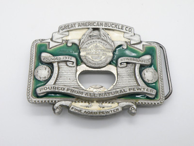Great American Buckle Co. Promo PEWTER Belt Buckle + Bottle Opener ...