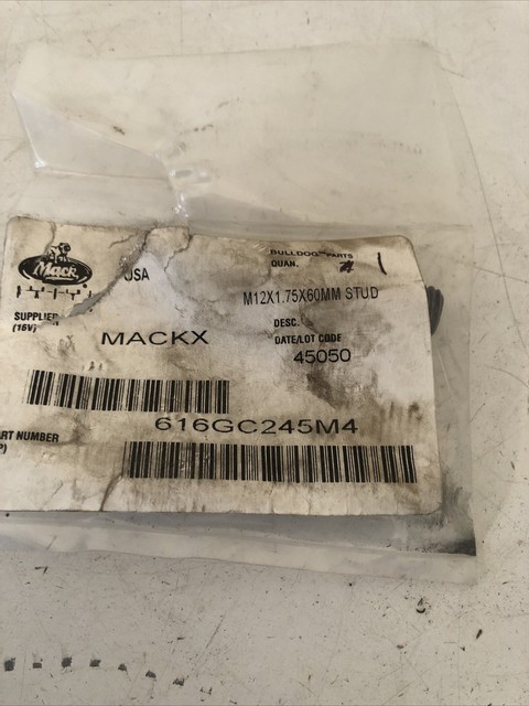 Genuine Mack Stud 616GC245M4 M12x1.75x60mm 4 Studs Total OEM NOS ...