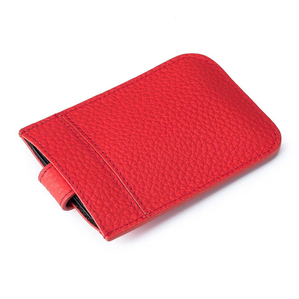 Genuine Leather Unisex Pull-out Slim Wallet Multi-cards Case Purse RFID ...