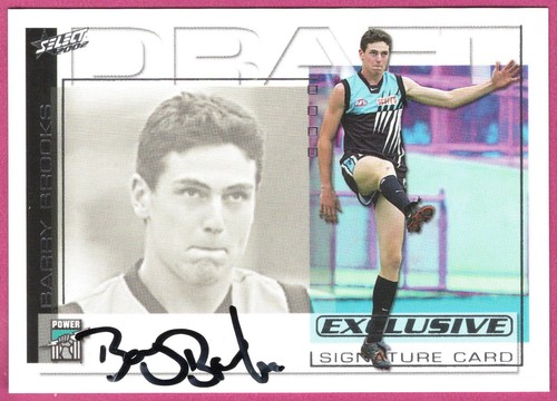 2002 AFL EXCLUSIVE [DRAFT PICK SIGNATURE CARD] DS15 Barry BROOKS (PORT ...
