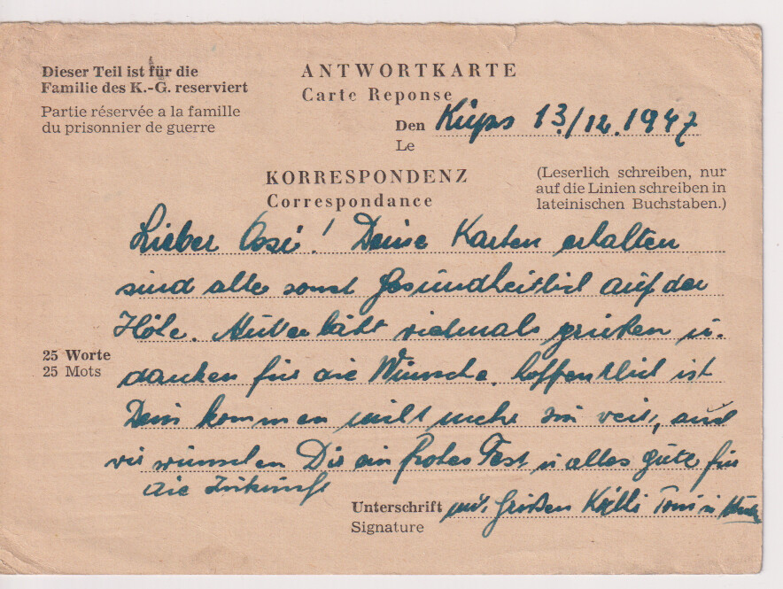 KGF Post, Küps - Sedan/France, 15.12.47 | eBay