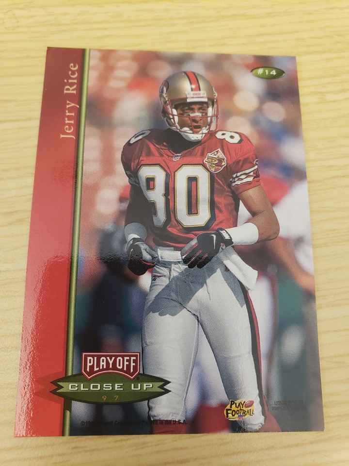 JERRY RICE 1997 Playoff Close Up #14 San Francisco 49ers FOIL HOF | eBay