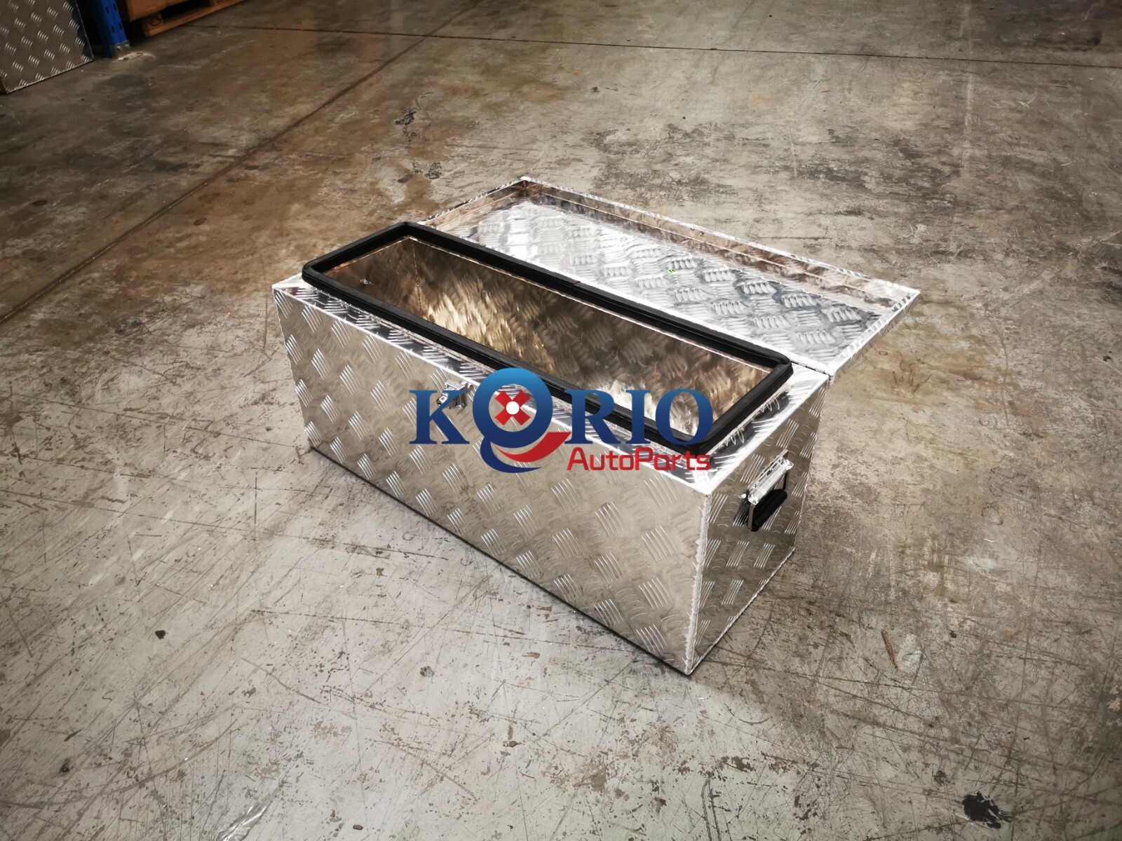 Aluminium Top Open Rectangular Tool Box Ute Trailer Drawbar 800 L x 300 ...