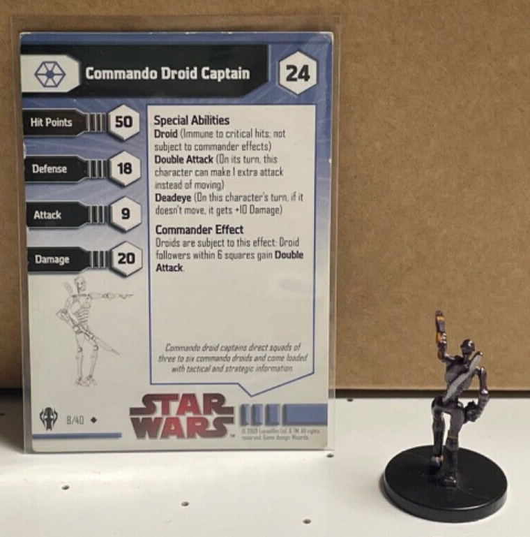 Star Wars Miniatures GALAXY AT WAR Commando Droid Captain 8/40 W/Card | eBay