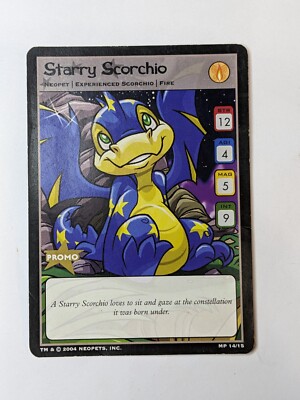 Starry Scorchio M 14/15 Promo Neopets Trading Card Game 2004 | eBay