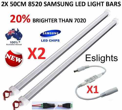 2X 50CM 8520 DIMMABLE 12VDC LED STRIP LIGHT BAR CAMPER CARAVAN 4WD ...
