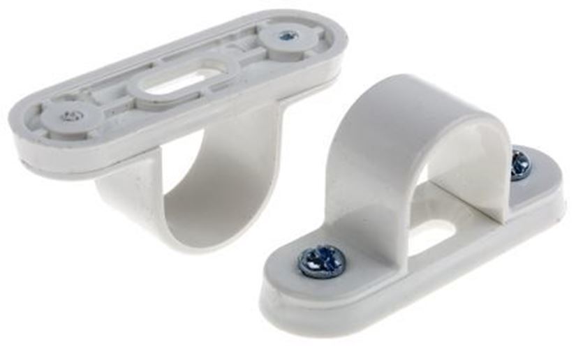 1 x RS Pro Cable Conduit Support White Screw Plastic Conduit Saddles ...