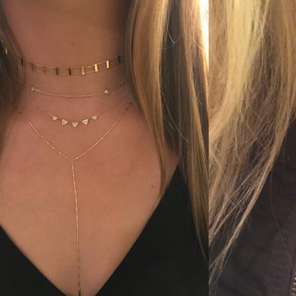 14K Solid Yellow Gold RailRoad Rail Road Adjustable Choker Necklace 16 ...