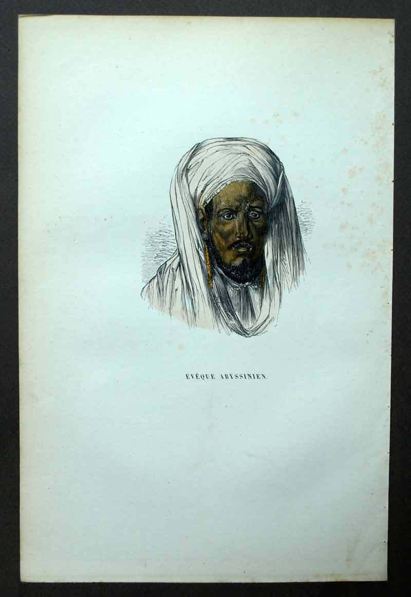 Engraving Print Original old Bishop Abyssinian 1842 Watercoloured | eBay