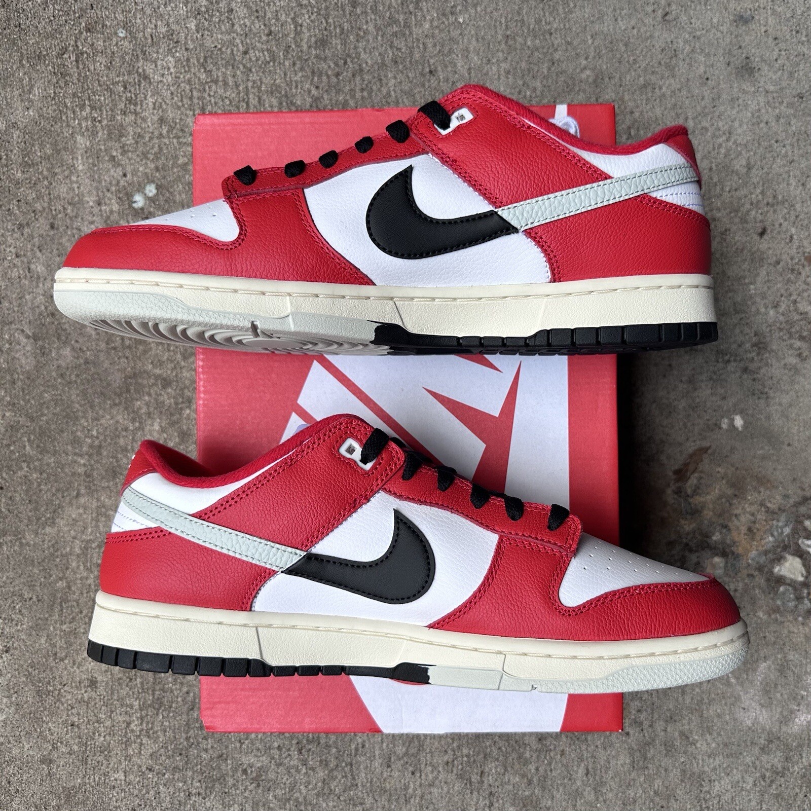 Nike Dunk Low Retro PRM Split Chicago Red White Black DZ2536 600 Size ...