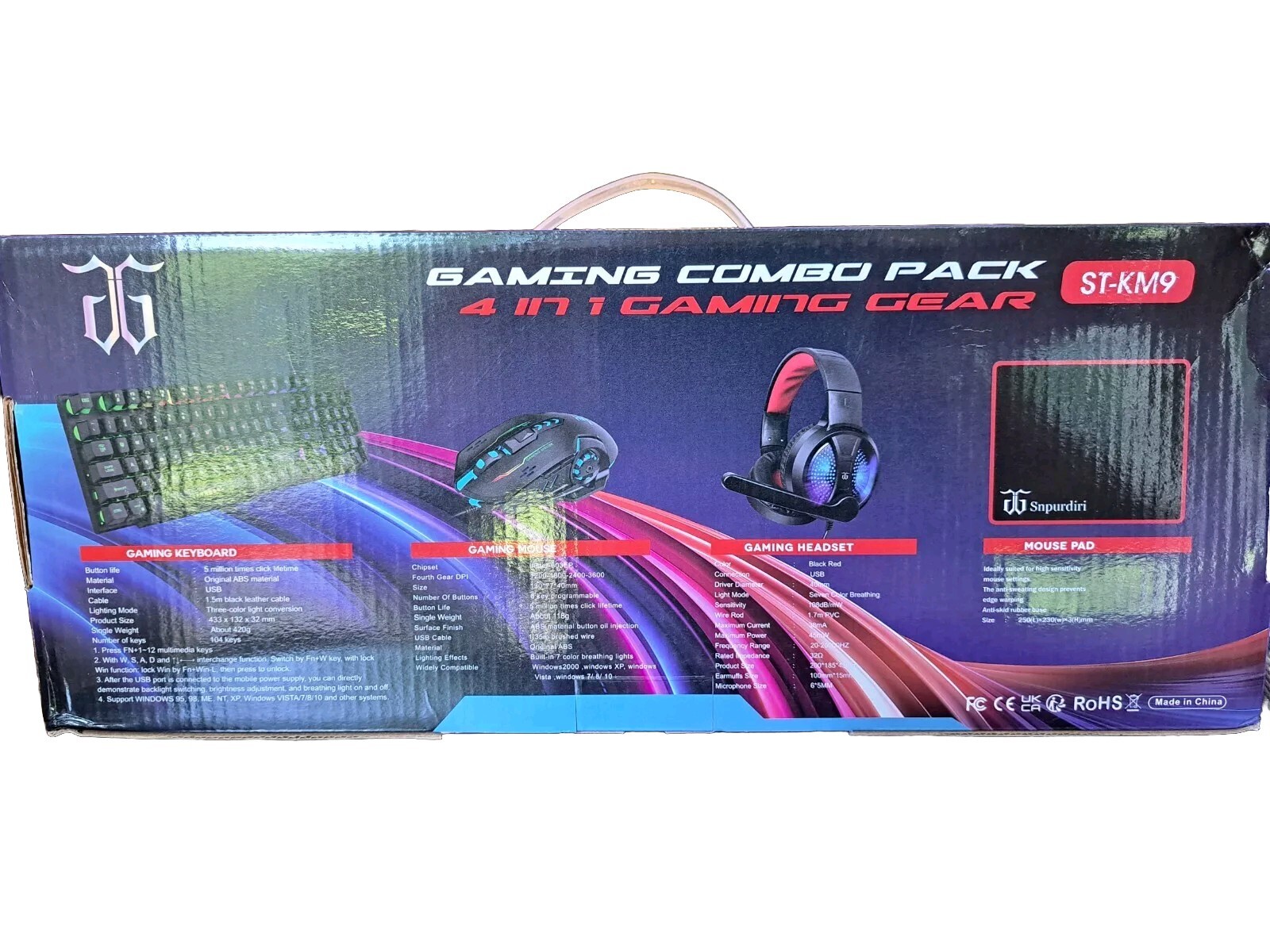 Gaming Combo Pack 4 In 1 Gamer Gear ST-KM9 Headphone, Mouse, Keyboard ...