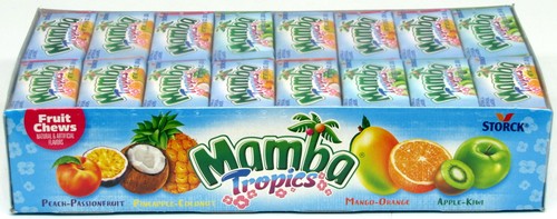 Mamba Tropic Fruit Chews Candy Changemakers 48 Ct Box Bulk Tropical ...