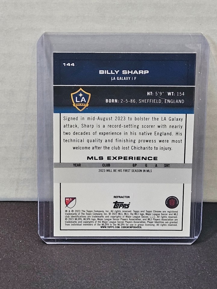 2023 Topps Chrome MLS Billy Sharp REFRACTOR LA Galaxy #144 | eBay