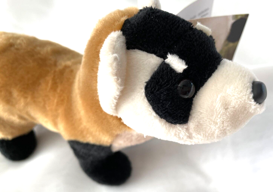 Wild Republic BLACK FOOTED FERRET Tan White Plush Stuffed Animal 14 ...