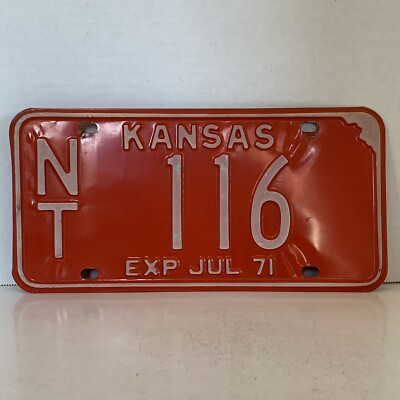 1971 Kansas License Plate 116 Norton County NT Collector Man Cave ...