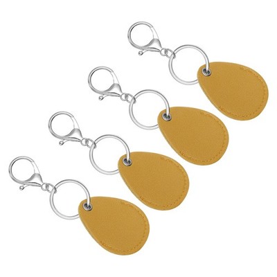 Leather Key Fob, 4pcs PU Leather Key Fobs Key Chain Holder, Yellow ...