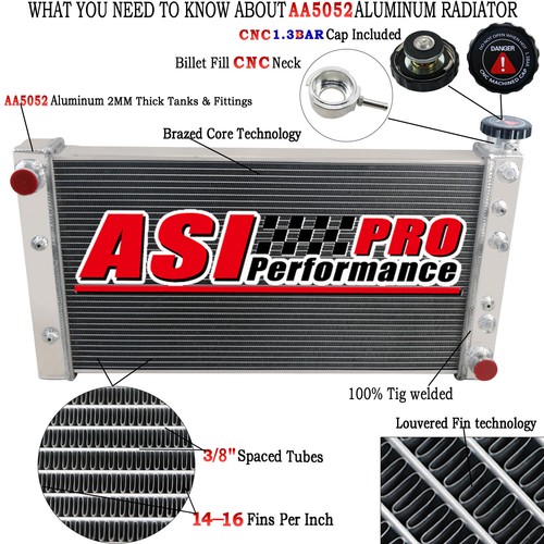 ASI 4 Row Radiator fits 82-94 Chevy S10 Blazer/GMC S15 Jimmy V8 ...
