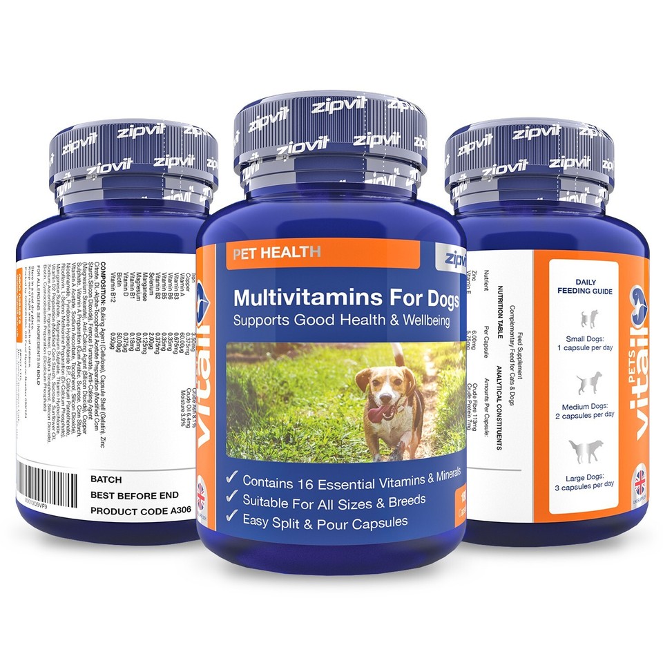 Zipvit Multivitamins for Dogs, 16 Essential Nutrients, Supports Overall ...