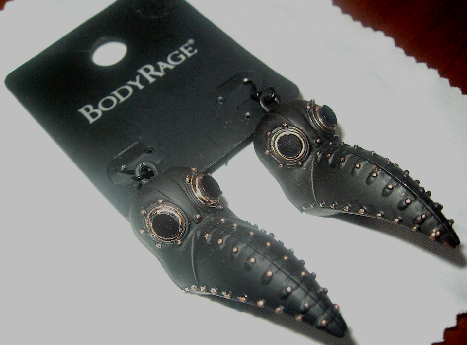 BodyRage goth steampunk magpies Earrings Set Black color Costume ...