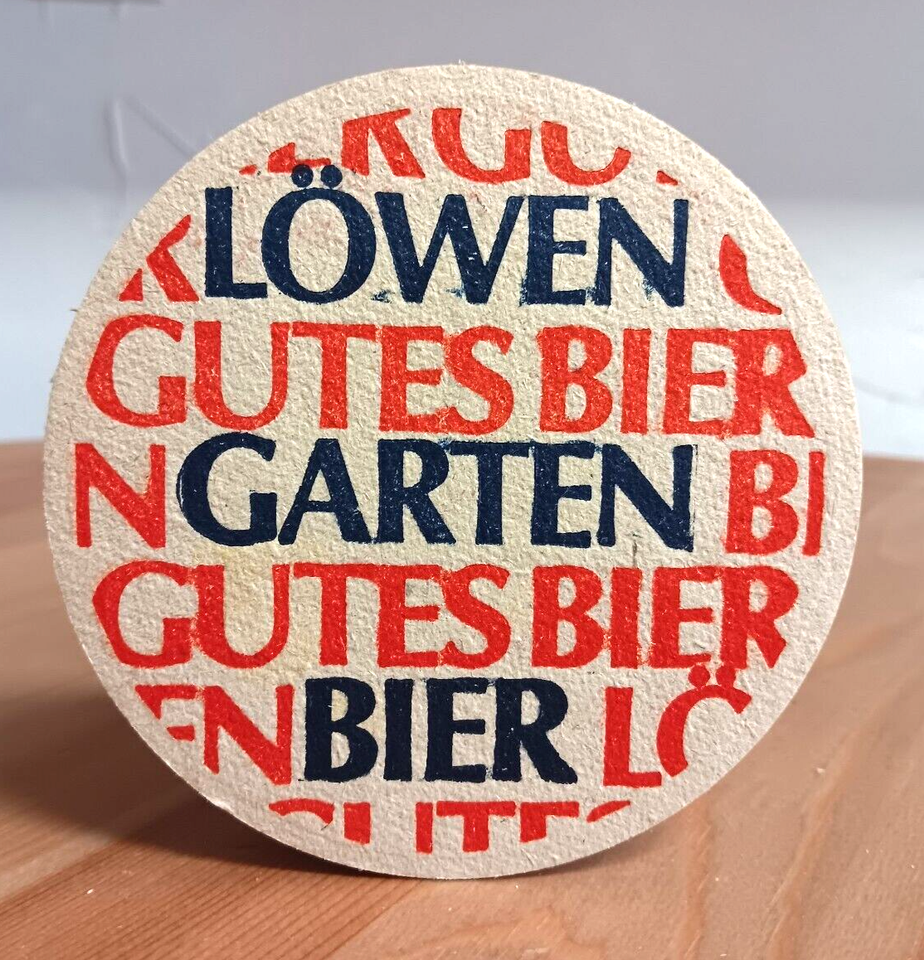 Vintage Beer Coaster Lowen Garten Bier 4 inch Round Bavaria Switzerland ...
