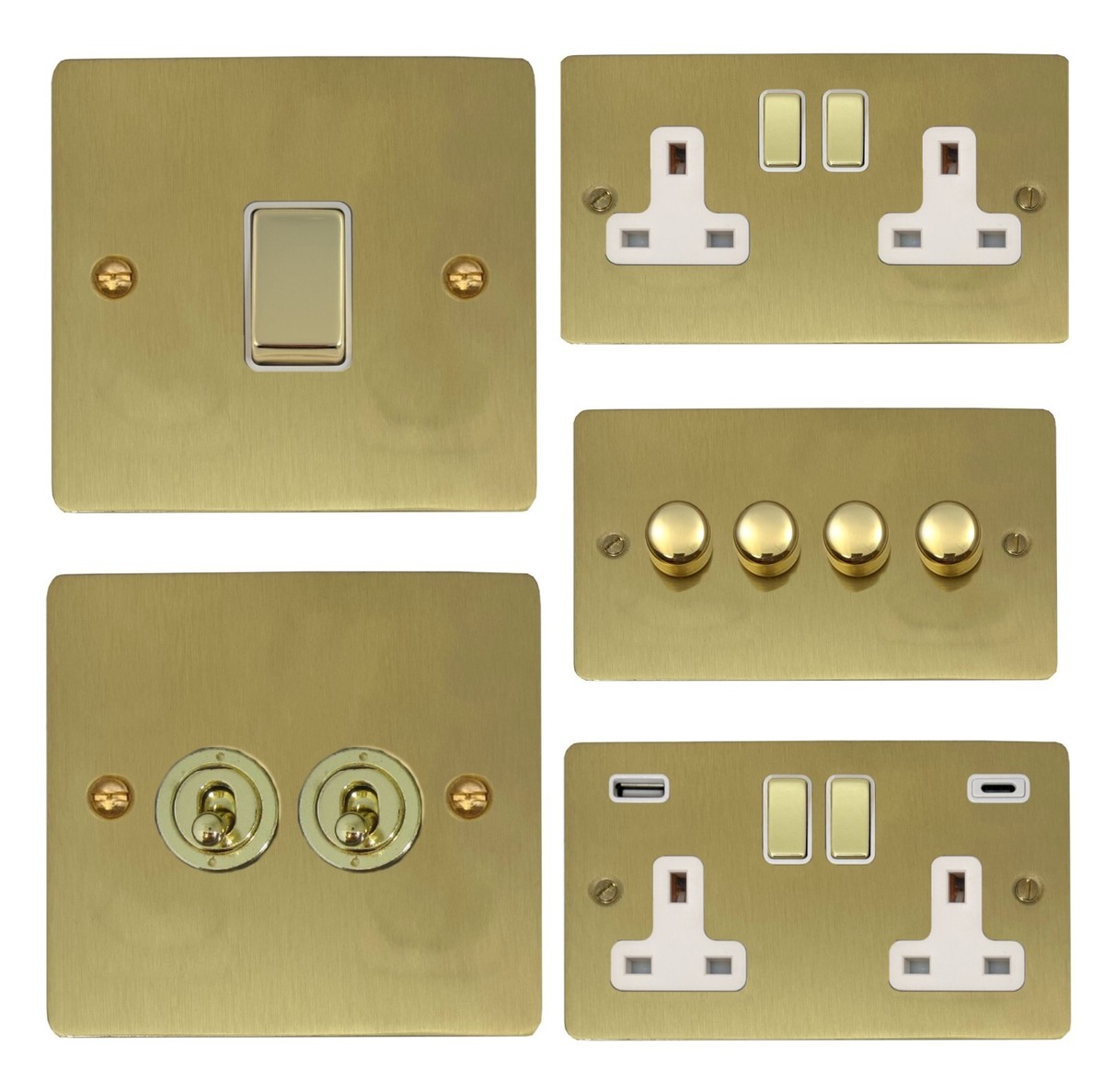 Brass Flush Mount Electrical Plate