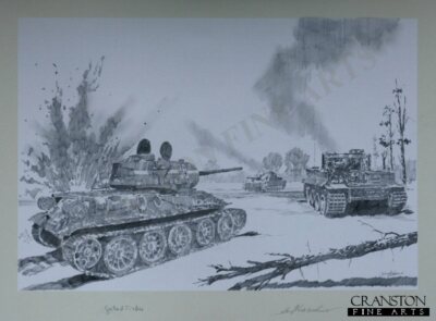 Military Pencil Drawing German Tiger tank T34 sig Albert Kerscher ...