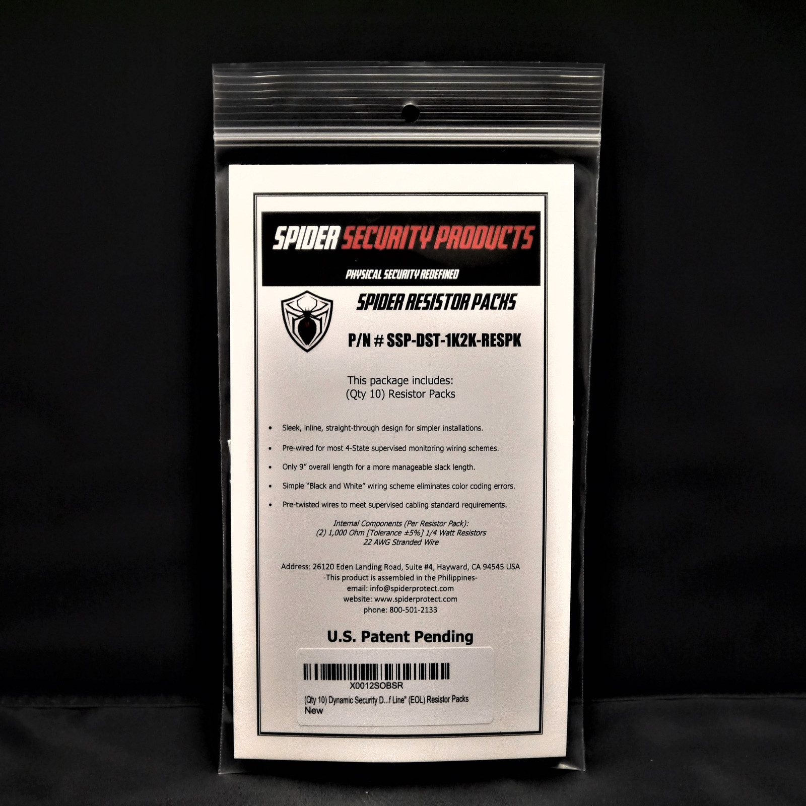 (TEN) 1K2K Access Control System EOL Resistor Packs by Spider Security ...