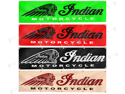 Indian Motorcycle Banner Flag 2x8Ft Roadster Moto Garage Wall Decor ...