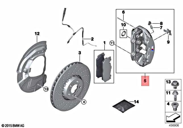 Genuine BMW X5 M X6 F95 F96 SAC SAV CALIPER HOUSING RIGHT 34109504110 ...