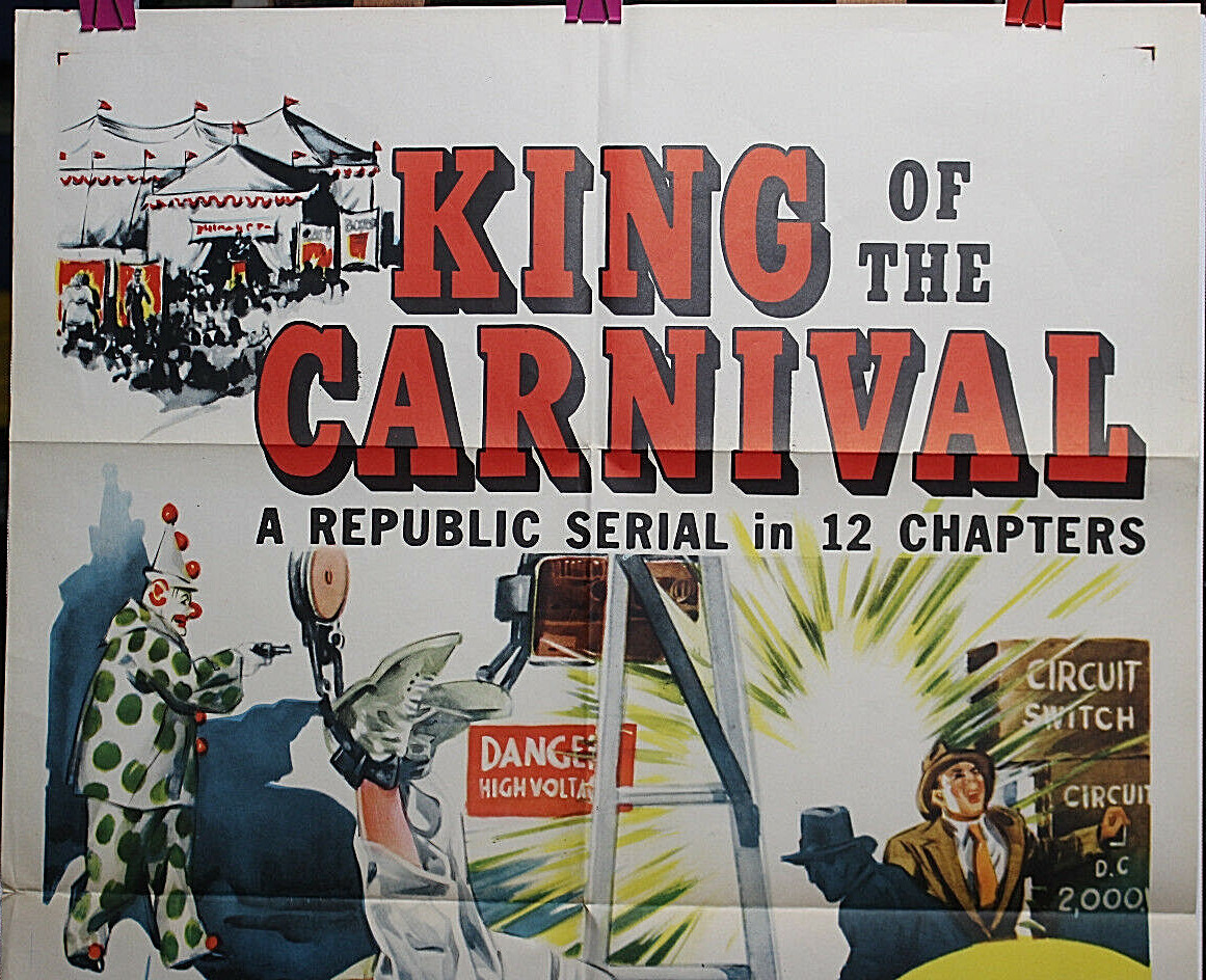 ORIGINAL MOVIE POSTER KING OF THE CARNIVAL 1955 Republic serial, crime ...