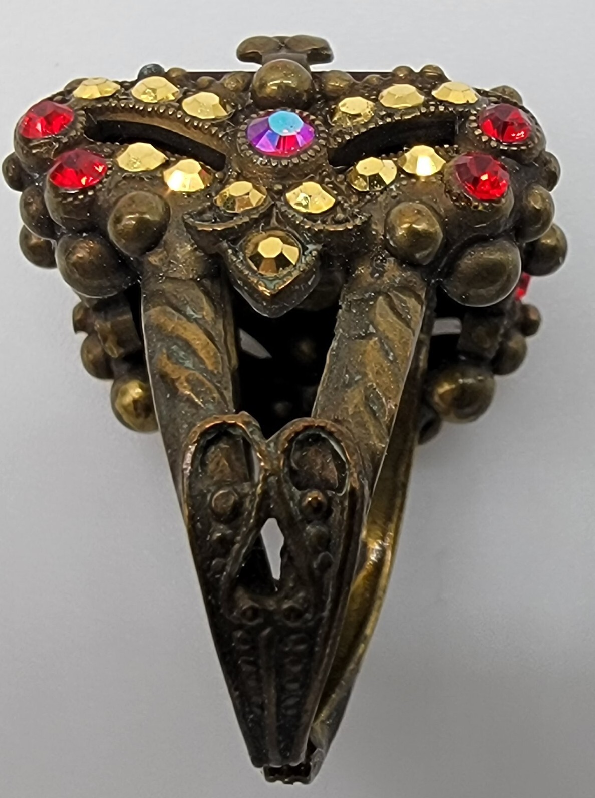 Antique/Vintage Sorrelli Red Crystal Rhinestones Gold Tone Cocktail ...