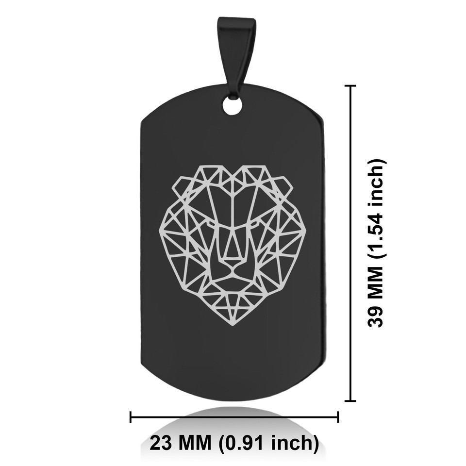 Stainless Steel Geometric Polygon Shape Wildlife Animal Dog Tag Pendant ...
