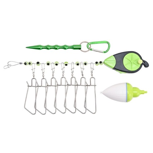 Fish Buckle Lock Fishing Stringer Clip with Float and Ground Nails ...