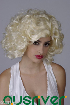 Fashion Sweet Lady Women Hair Full Wig Cos Marilyn Monroe Party Costume ...