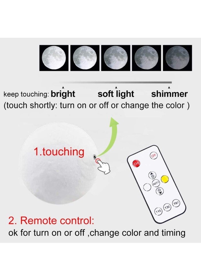 Engraved Moon Lamp Night Light Gift for Daughter From Dad, Remote Touch ...