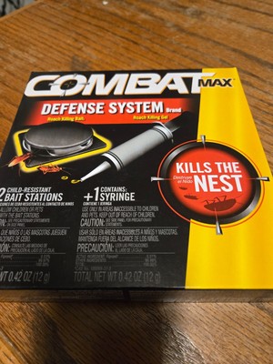 1 Boxes Combat Max Defense System Roach Killing Bait & Gel 12 Stations ...