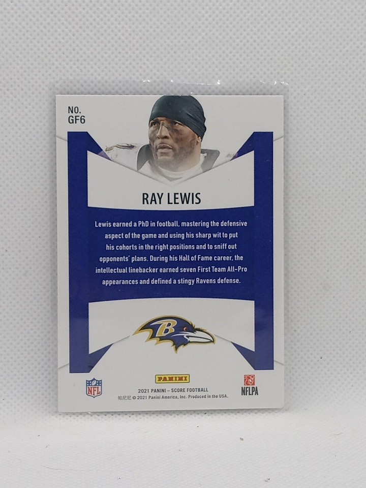2021 Panini Score Football Ray Lewis Game Face #GF6 Baltimore Ravens ...