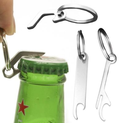 Beer Bottle Opener Keychains -Portable Stainless Steel Keychain Unisex ...