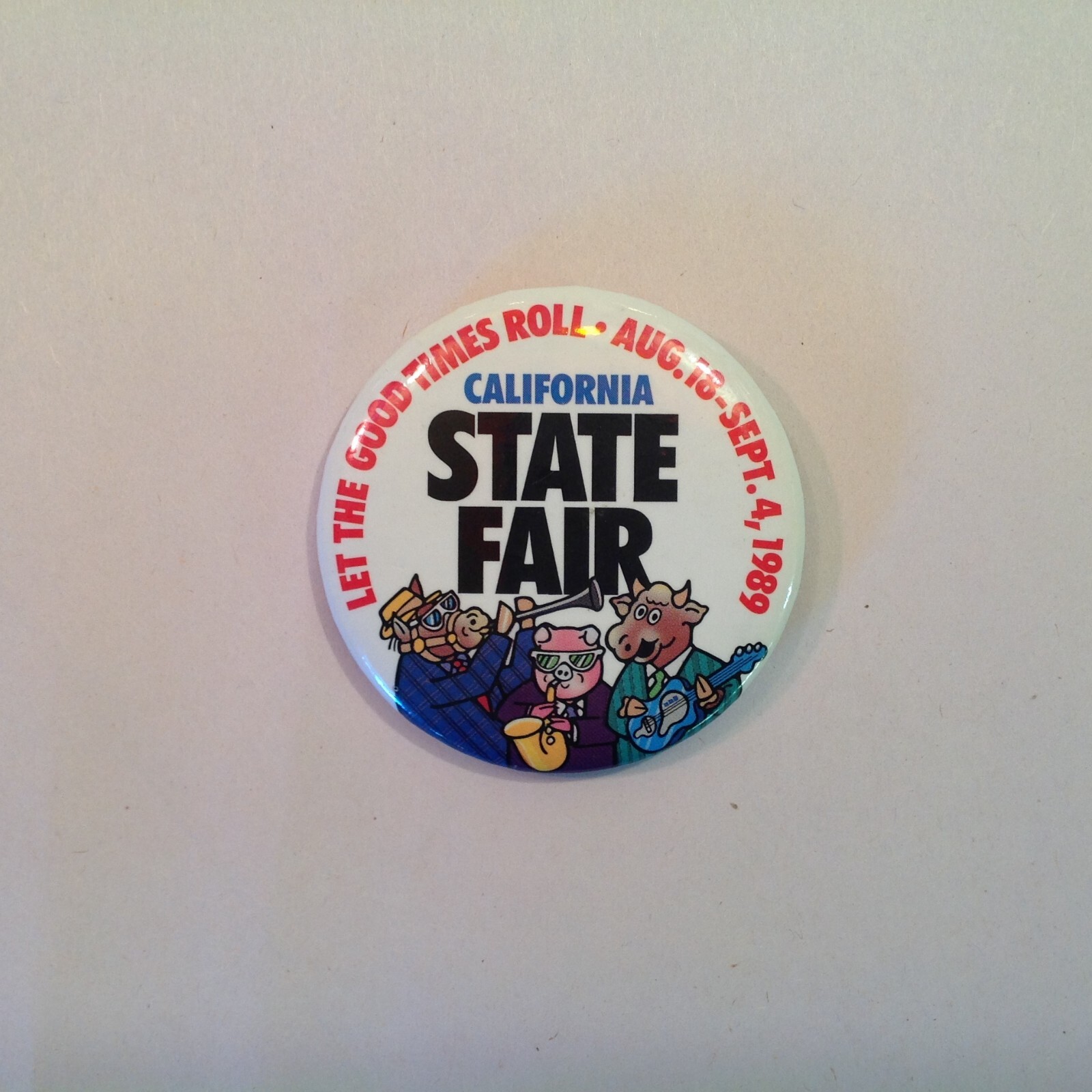 Vtg Aug 18-Sept 4 1989 Souvenir California State Fair Pin Pinback ...