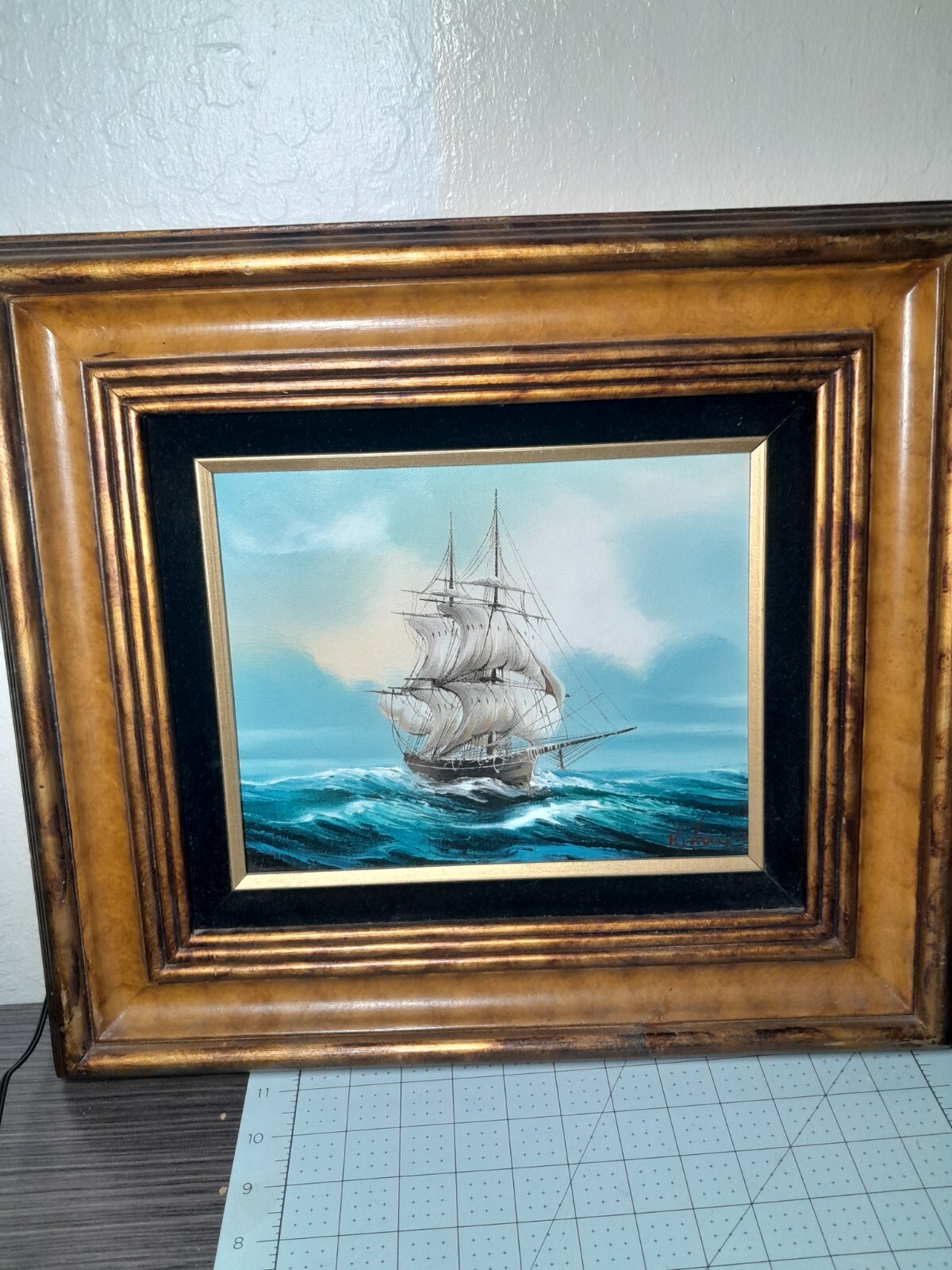 A Fine Quality 1960’s Vintage Rupert Hydan Colonial Ship on the Sea Oil ...