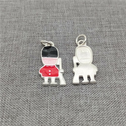 2pcs of 925 Sterling Silver UK Household Cavalry Guards Charms Enameled ...