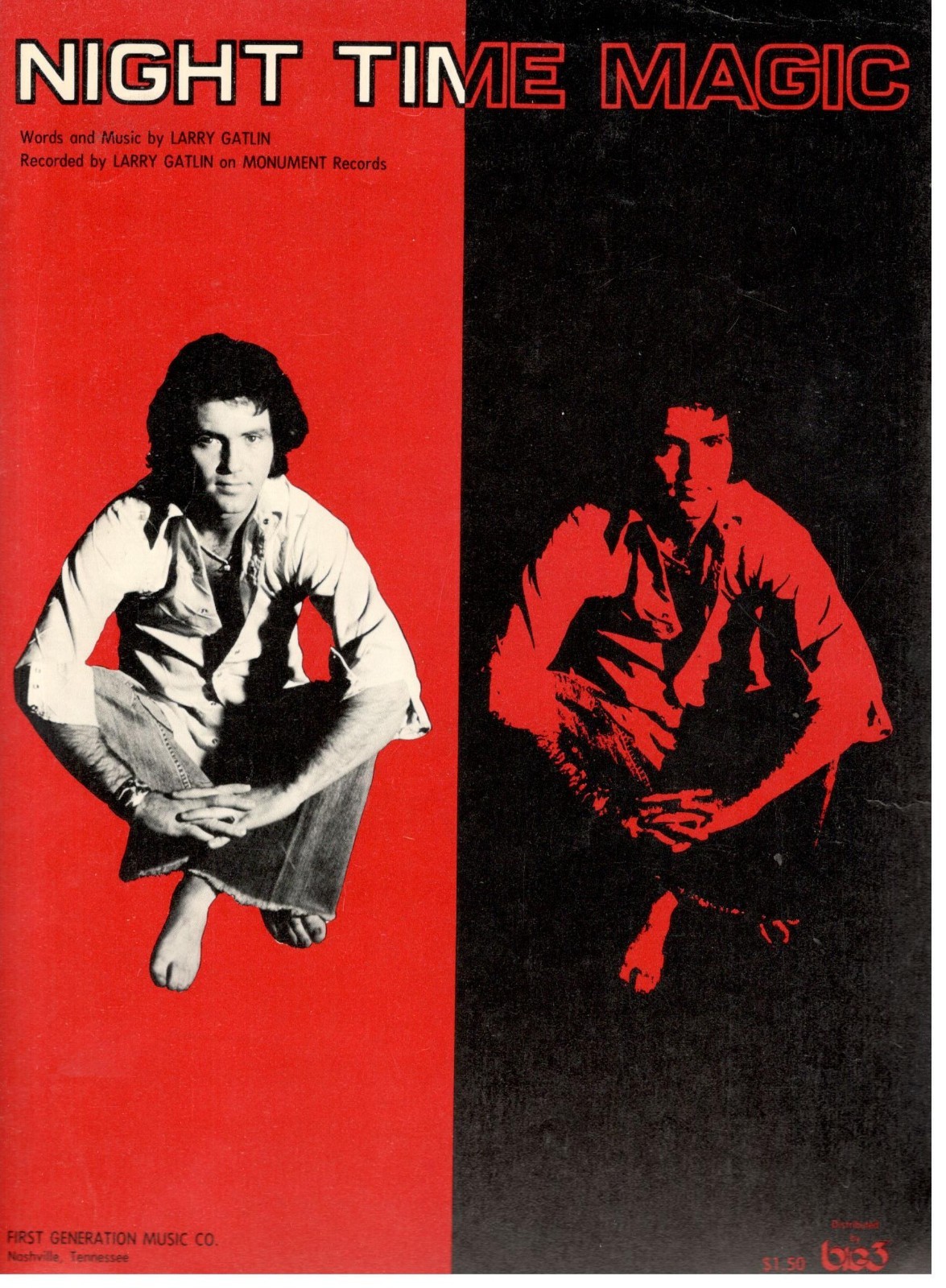 LARRY GATLIN "NIGHT TIME MAGIC" SHEET MUSIC-PIANO/VOCAL/GUITAR/CHORDS ...