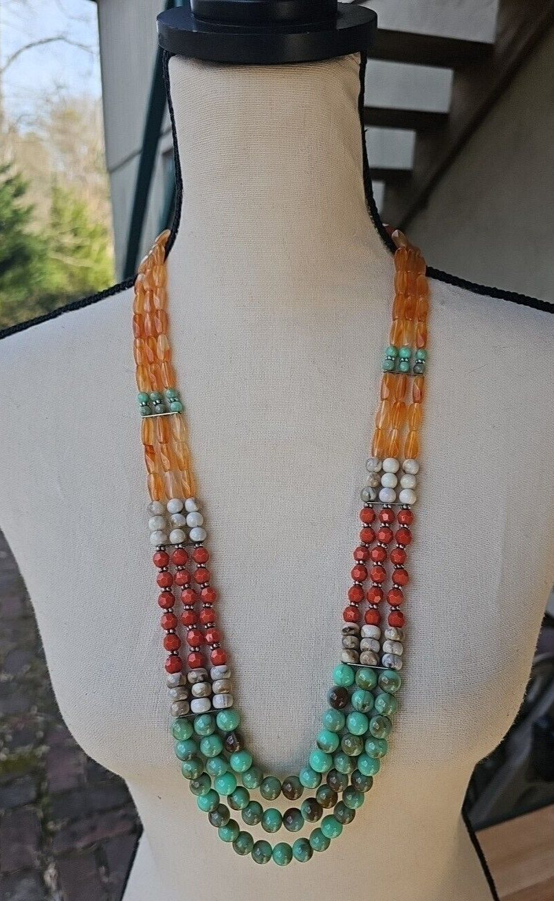 Garold C Miller Vintage Layered Beaded Necklace Opera… - Gem