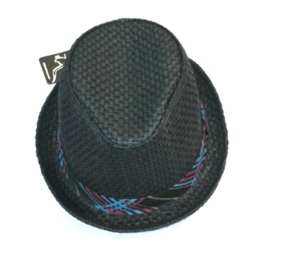 NEW Ole Headwear Fedora Hat Natural Fiber Black Player | eBay