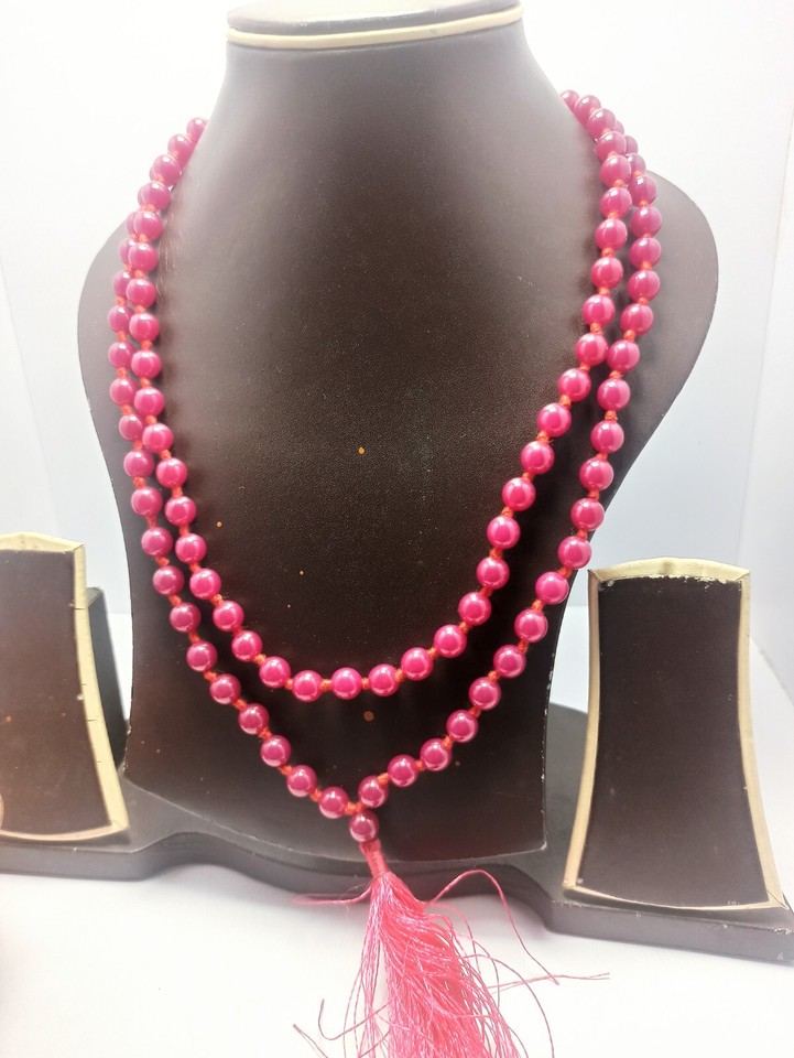 Natural Ruby Hinduism Prayer Beads Guru Japa Mala Meditation 108+1 ...