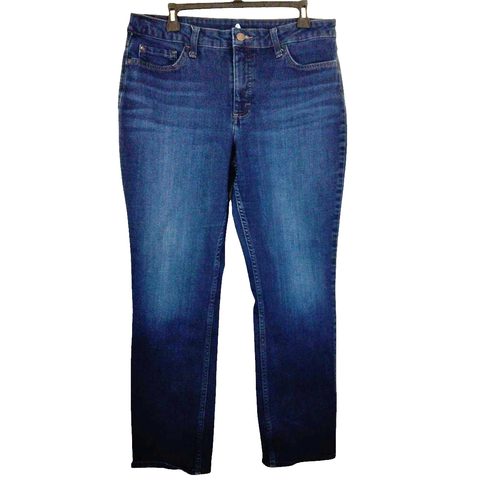 LEE Womens Blue Jean Denim Dark Wash Waist 33 Inseam 28 Straight High ...