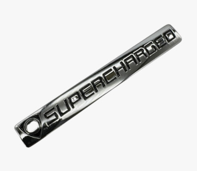 CHROME/BLACK METAL SUPERCHARGED ENGINE RACE MOTOR SWAP BADGE FOR TRUNK ...